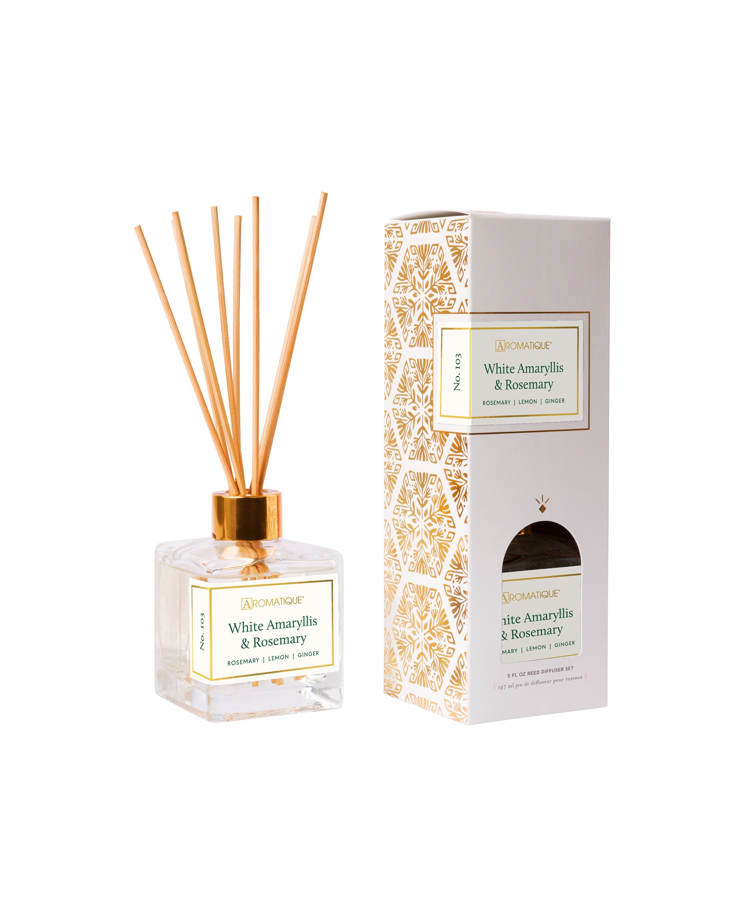 White Amaryllis & Rosemary - Reed Diffuser Set – Aromatique