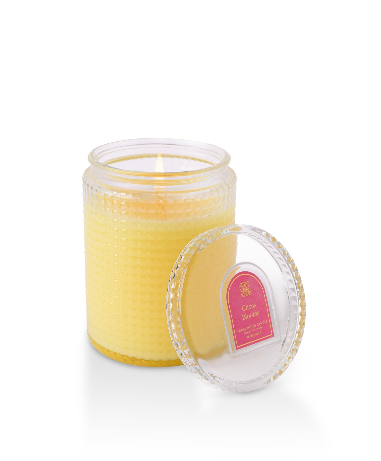Citrus Blooms - Textured Glass Candle with Lid – Aromatique